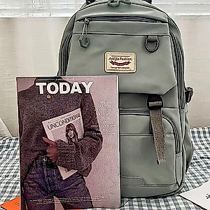 SLAKOP Casual Backpack Large Capacity Cute Backpack Waterproof Camping Hiking Travel College Laptop Travel Woman Man 2023 (Green)