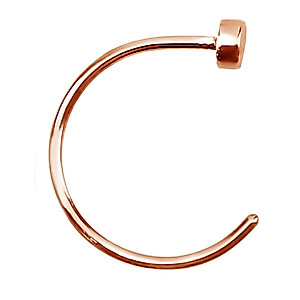 Forbidden Body Jewelry Nose Ring Hoop, 22G (8mm), Surgical Steel, Rose Gold Tone