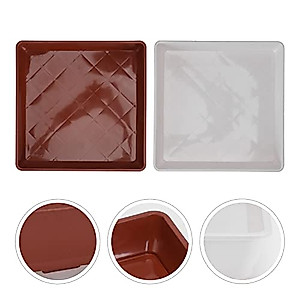 Yardwe 4pcs Flower Garden Flowerpot in Home Plastic Trays Drip Simple White/Pallets Red Plants Tray Holder Potted Accessories Indoors Practical Special Planters for Thick Bonsai Use