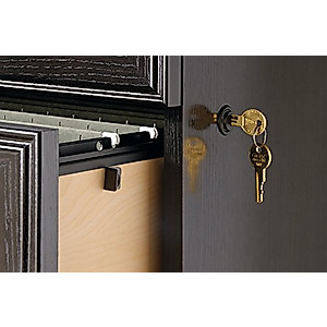 Sauder Bleeker Street L-Desk, Obsidian Oak finish