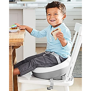 Skip Hop Booster Seat for Dining Table, Sleek Seat Booster, Grey/White
