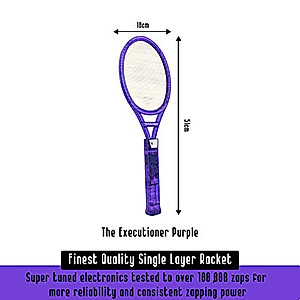The Executioner Fly Killer Mosquito Swatter Racket Wasp Bug Zapper Indoor Outdoor (Purple)
