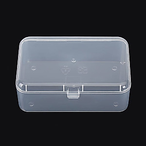 4 Pcs Clear Plastic Storage Containers Small Bead Organizer Boxes Portable Travel Pill Cases with Hinged Lid