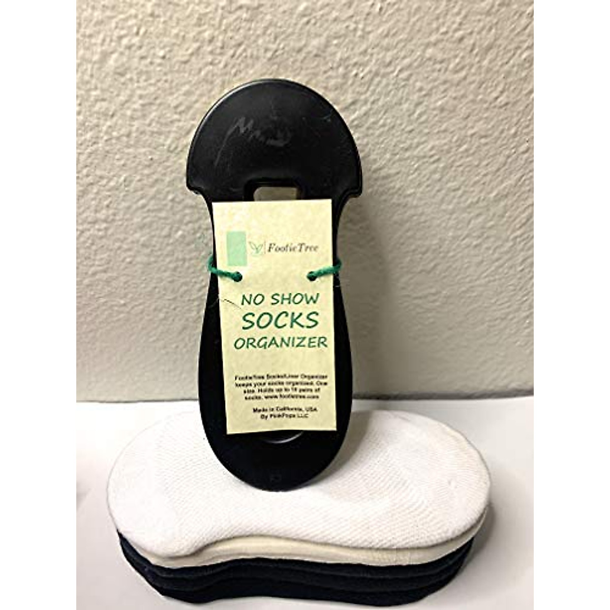 FootieTree (Black, 8) No Show Sock Underwear Drawer Organizer. Classic Rosie Collection, Holds About 10 Pairs. Wear Each Pair Over The FootieTree & Place in The Drawer.