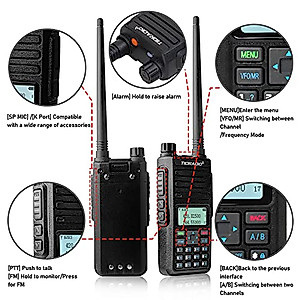 TIDRADIO TD-H6 10Watt Ham Radio Handheld Upgraded from UV-5R Dual Band Walkie Talkies with Extra 2200mAh Battery, Programming Cable, Speaker Mic and TD-771 Antenna