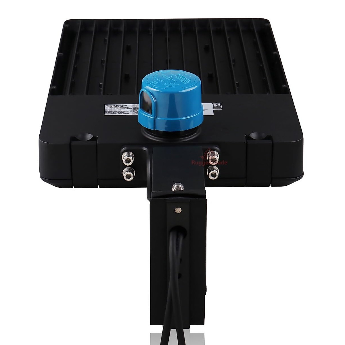 RuggedGrade 300W - Revati II Series LED Parking Lot Light with Photocell - 43,200 Lumen - Color Selectable 3K/4K/5K - Arm Mount - Black