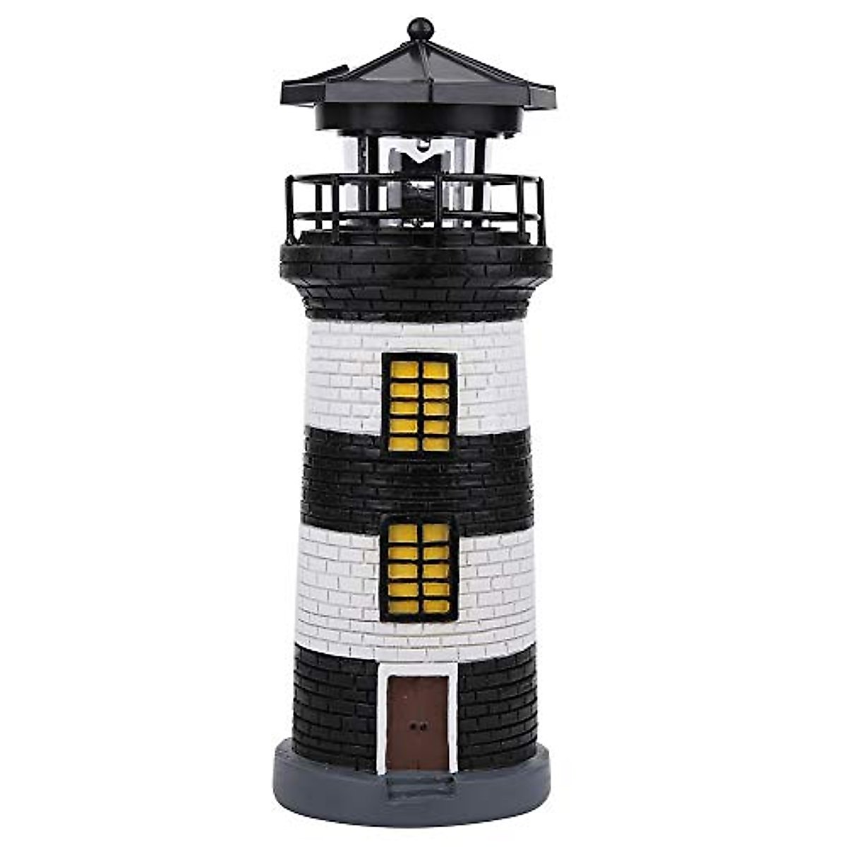 Naroote wosume Waterproof Easy to Install Automatic Rotating Light Rotating Lighthouse for Home(Black and White)