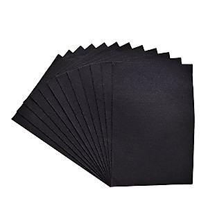 Jtnohx Self Adhesive Felt Sheets, 12 Pieces Black Sticky Felt, 8"x12" Soft Felt Sheets with Adhesive Backing for Sewing DIY Crafts (Black)