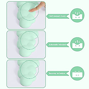 ATTACK SHARK Cloud Mouse Pad Wrist Support and Keyboard Wrist Rest,Ergonomic Design for Typing Pain Relief,Memory Foam Wrist Rest Leather Cup Coaster,Lightweight Desk Gel Hand Wrist Rests(Green)