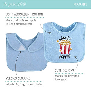 The Peanutshell Terry Bib Set for Baby Boys, 8 Pack Set for Feeding, Teething, Drooling