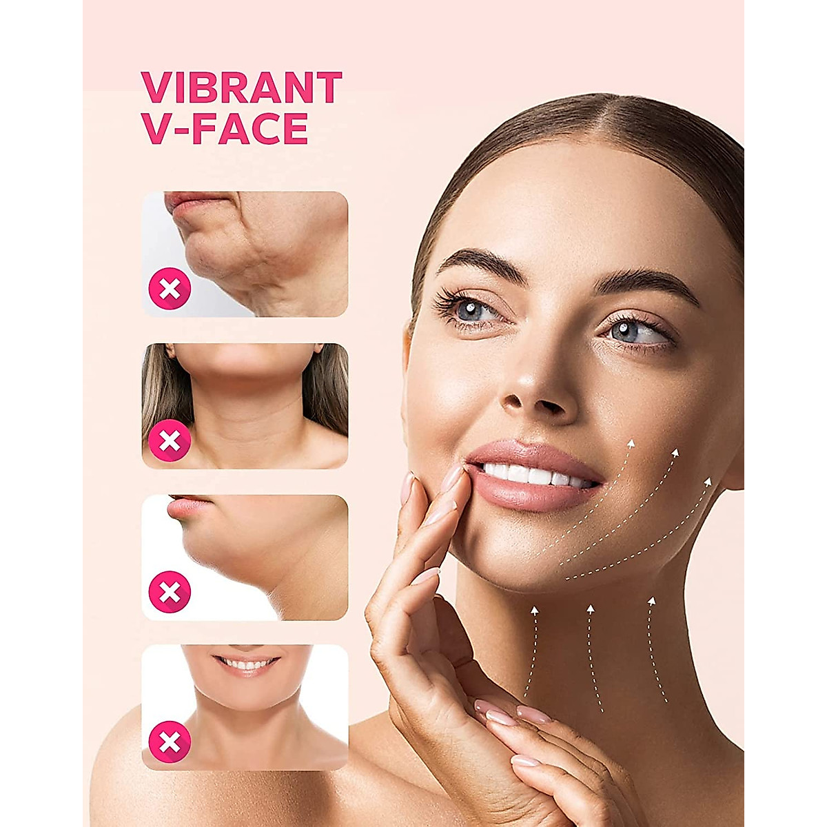 FairyFace Reusable V Line Lifting Mask, Double Chin Reducer, Chin Strap, Face Belt, Lift and Tighten the Face to Prevent Sagging, Create a V Shaped Face Full of Vitality