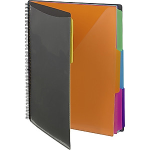 Smead 12 Pocket Poly Project Organizer, Letter Size, 1/3-Cut Tab, Gray with Bright Colors (89207) (Pack of 1)