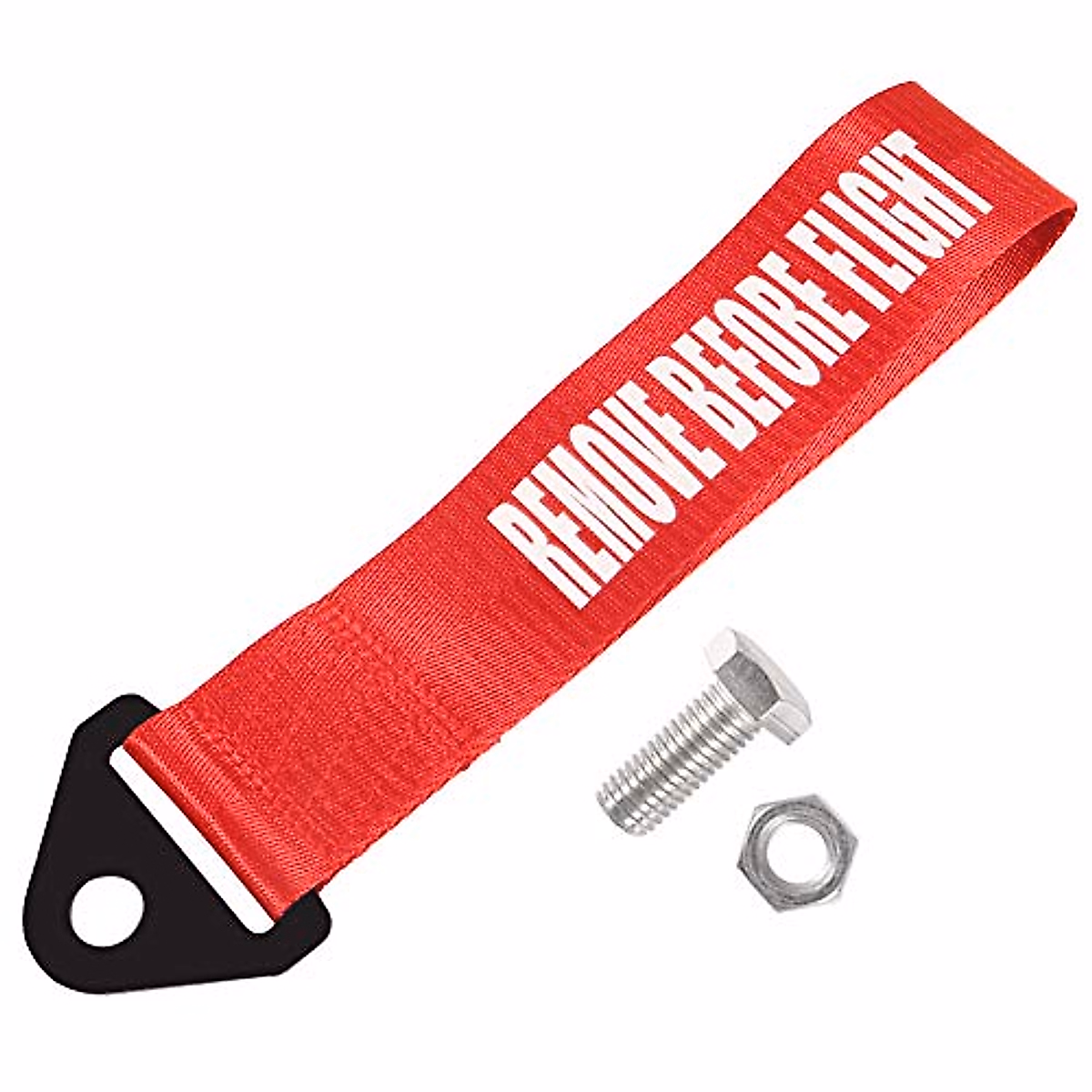 DORHEA Racing Tow Strap Red High Strength Tow Strap Universal Cars Set Belt Nylon Strap Traction Rope Trailer Hook Compatible with Front or Rear Bumper Towing Hooks Decorative Trailer Belt (Red)
