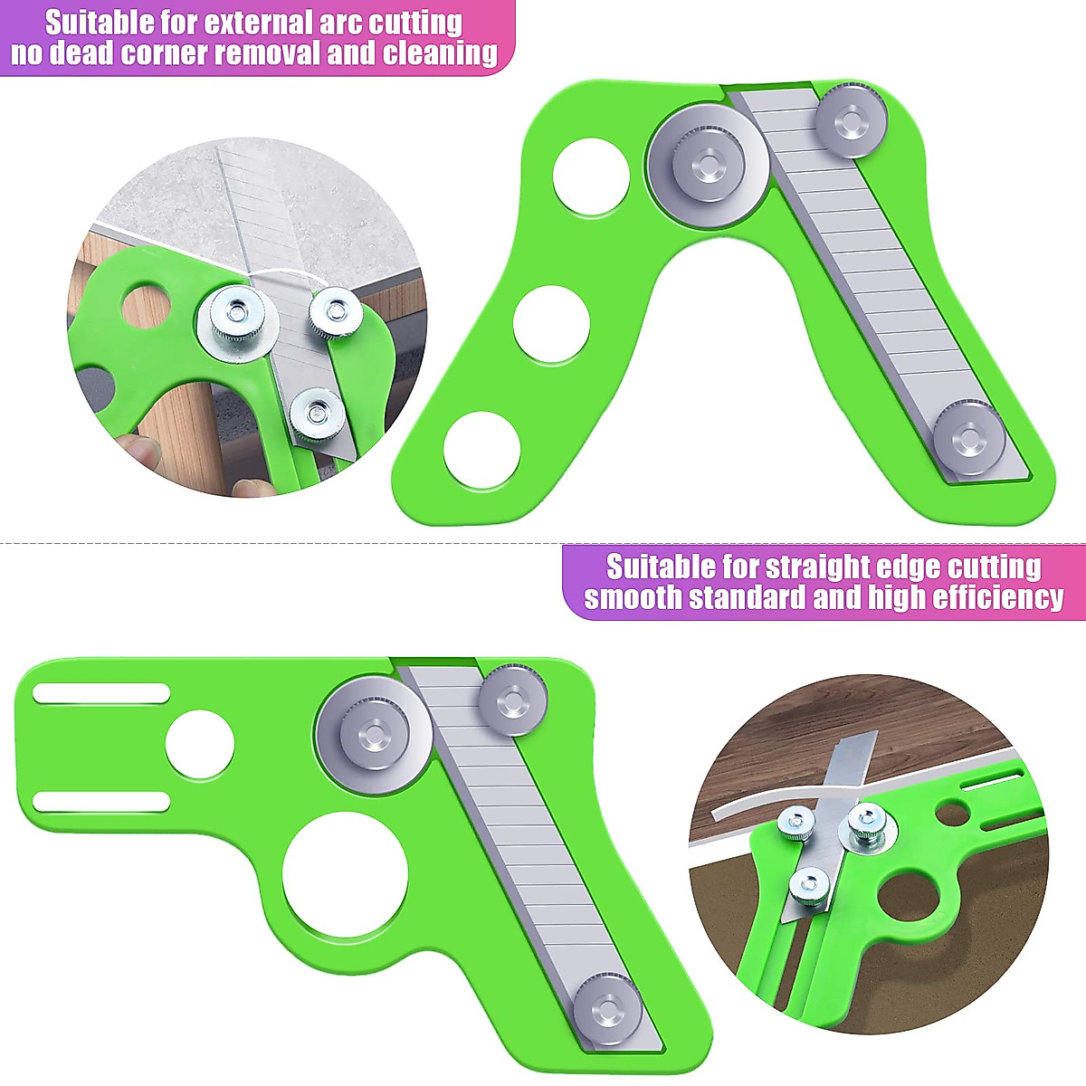 2 Pieces Edge Banding Trimmer Veneer Edge Cutter Tool for Woodworking and 10 Piece Blade for Rounede Curved Straight Furniture Making