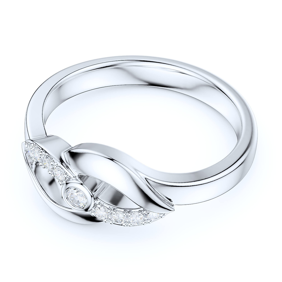 PRSTANI Sterling Silver Fancy Wave Kissing Lips Infinity Fashion Simulated Diamond Promise Ring Engagement Ring (9)