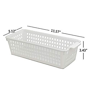 Utiao Plastic Storage Organizer Basket Trays, White, Grey, Black(6 Packs)