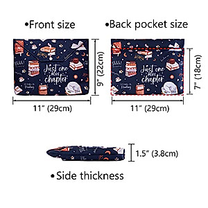 Just One More Chapter Book Sleeve, Book Protector with Zipper with Padded, Book Covers for Paperback, 11 x 9 Inch, Book Sleeve for Book Lovers
