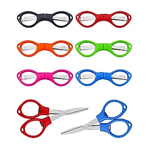 YETOOME 6 Pcs Folding Scissors, Small Stainless Steel Foldable Scissors, Portable Mini Travel Scissors for Home Travel School Office