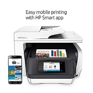 HP OfficeJet Pro 8720 All-in-One Wireless Color Printer, HP Instant Ink or Amazon Dash replenishment ready - White (M9L75A)