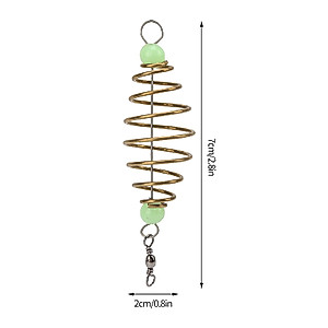 Dilwe Spring Bait Cage, Olive Shape Spring Fishing Tackle Bait Copper Alloy Coil Inline Feeder Lures Cage