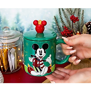Disney Mickey Mouse Holiday Ornaments Ceramic Mug | Holds 18 Ounces