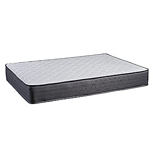 Treaton Twin 9 Inch Hybrid Mattress in a Box for Medium Firm Support, Motion Isolation and Pressure Relief, Black