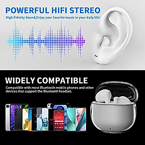 ACAGET Wireless Earbuds for Samsung Galaxy S22 S23 S21 S20 Ultra, Sport Earphones Touch Control Bluetooth Headphones with Over Ear Earhooks Built-in Mic Headset for iPhone 14 Pro Max 13 12 11 XR White