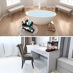 MadebyGNL Under Sink Organizer, Black, ABS Plastic, Slide-Out Basket, 2-Tier, 4 Hooks, 2 Cups, No Tools Required, Easy Setup, Damp Cloth Wipe, Wide Application, After Sales Service