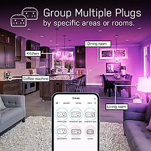 Feit Electric Indoor Smart WiFi Plug Works with Alexa and Google Home, No hub Required, 2.4 Ghz Network Only, Remote Control from Anywhere 15 Amp Smart Outlet Plug, Indoor, White with Night Light