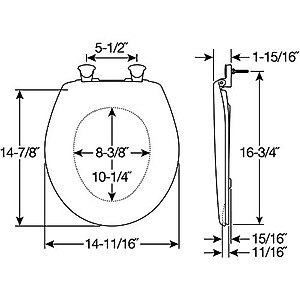 Bemis 200SLOWT 062 Toilet Seat will Slow Close, Never Loosen and Easily Remove, ROUND, Plastic, Ice Grey