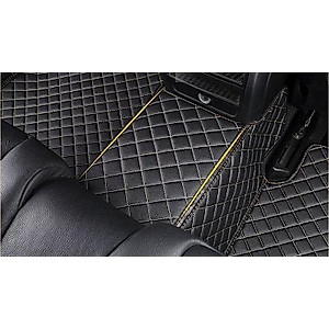 LIODOR Custom All-Weather Protection Leather Car Floor Mats for Cars Sedan SUV Sports Car Waterproof Floor Mat (3D Black red)