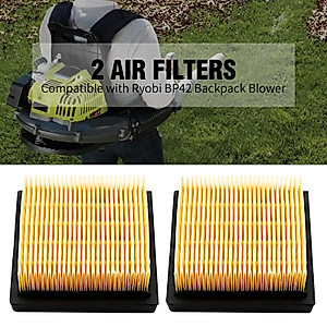 SYOWADA 2PCS 900777005 Air Filter Replacement for Ryobi RY08420 RY08420A RY42BPEMC RY42WB BP42