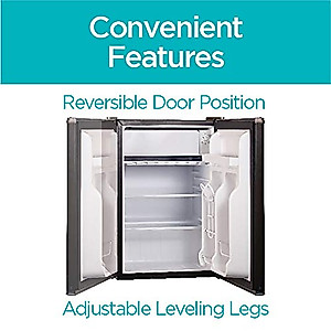 BLACK+DECKER BCRK25B Compact Refrigerator Energy Star Single Door Mini Fridge with Freezer, 2.5 Cubic Feet, Black