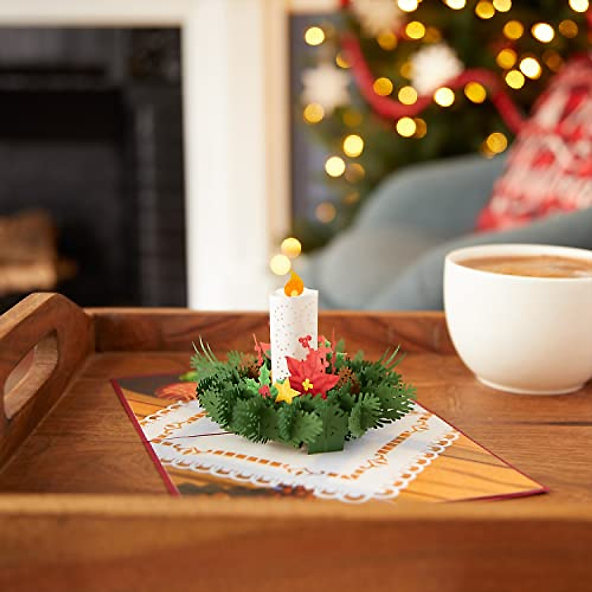 Lovepop Christmas Candle Pop Up Card, 5x7-3D Greeting Card, Pop Up Christmas Cards, Kids Christmas Card, 3D Holiday Card, Winter Cards