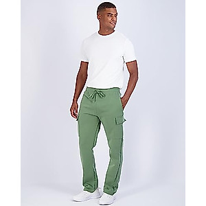 3 Pack Men's Big and Tall Open Bottom Tech Fleece Active Athletic Training Sweats Gym Running Casual Workout Baggy Dry Fit Cargo Sweatpants Pockets Bottom Lounge Pants Heavy Warm - Set 5, 5X Tall