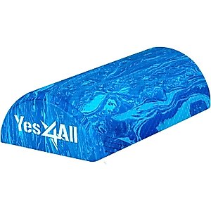 Yes4All Half Round EVA Foam Roller for Physical Therapy, Medium Density 12/18/24/36 inch Foam Rollers for Muscle Massage - Blue - 12 inch