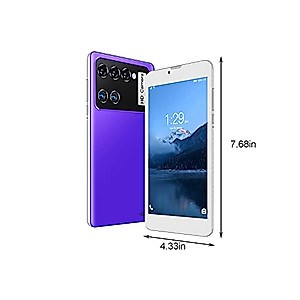 New HD 7-inch Tablet Computer, Android WiFi Bluetooth Voice Call Learning Game Tablet, Eight Core Processor Support Communication Function, Holiday Gift for Adults Kids (Purple)