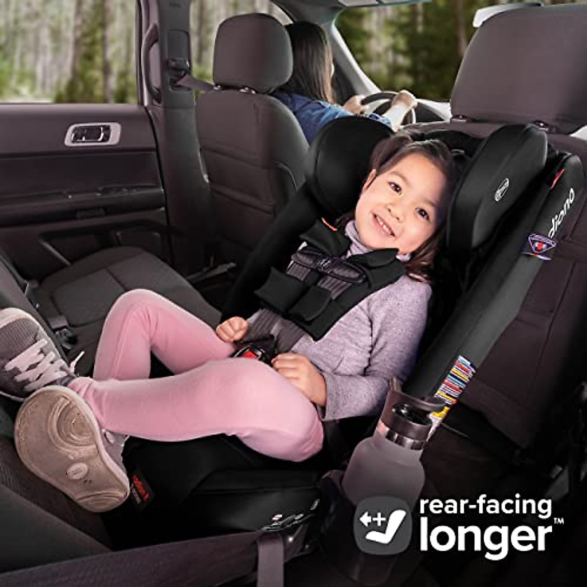 Diono Radian 3RX 3-in-1 Rear and Forward Facing Convertible Car Seat, Adjustable Head Support & Infant Insert, 10 Years 1 Car Seat Ultimate Safety and Protection, Slim Fit 3 Across, Jet Black