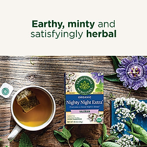 Traditional Medicinals Organic Nighty Night Valerian Relaxation Tea, 16 Tea Bags (Pack of 1)