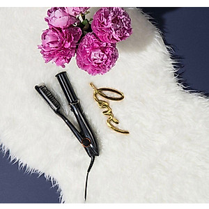 InStyler Max 1.25" Black 2-Way Rotating Iron with Sectioning Comb - Heated Tourmaline Ceramic Barrel Straightens Without Creasing for Blowout Styling & Increased Hair Volume - For All Hair Types