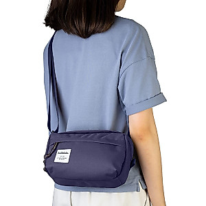 Hellolulu HOLLIS Zippered Compact Crossbody Bag, Water Resistant Lightweight For Daily Use Travel Men Women, Roomy for Wallet Purse Phone, Dark Blue