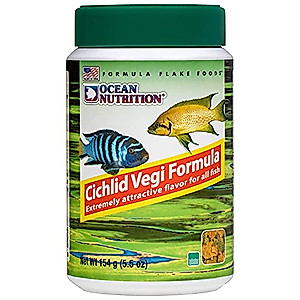 Ocean Nutrition Cichlid Vegi Flakes 5.5-Ounces (154 Grams) Jar