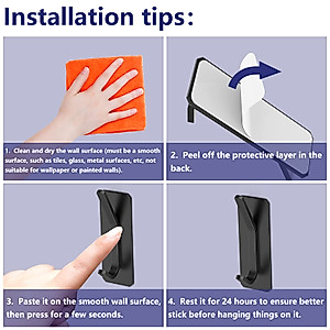 KIKISML [4 Pack Adhesive Hooks, Towel Hanger/Stainless Coat Hooks, Heavy Duty Stick on Hooks, Waterproof Sticky Hooks for Hanging Bathroom Kitchen Door, Silver