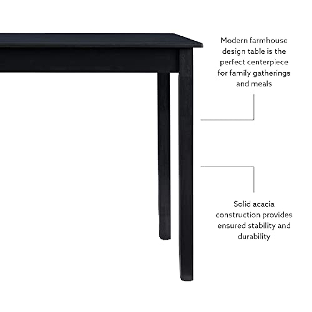 Linon Dark Charcoal Wooden Tavern Carter Table, Counter Pub Height