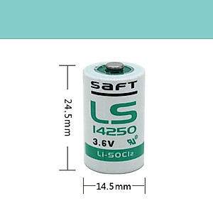 WELLVEUS LS14250 1/2 AA 3.6v Lithium Battery 14250 Replaceable Battery for SAFT LS14250 1200mAh(Pack of 10)