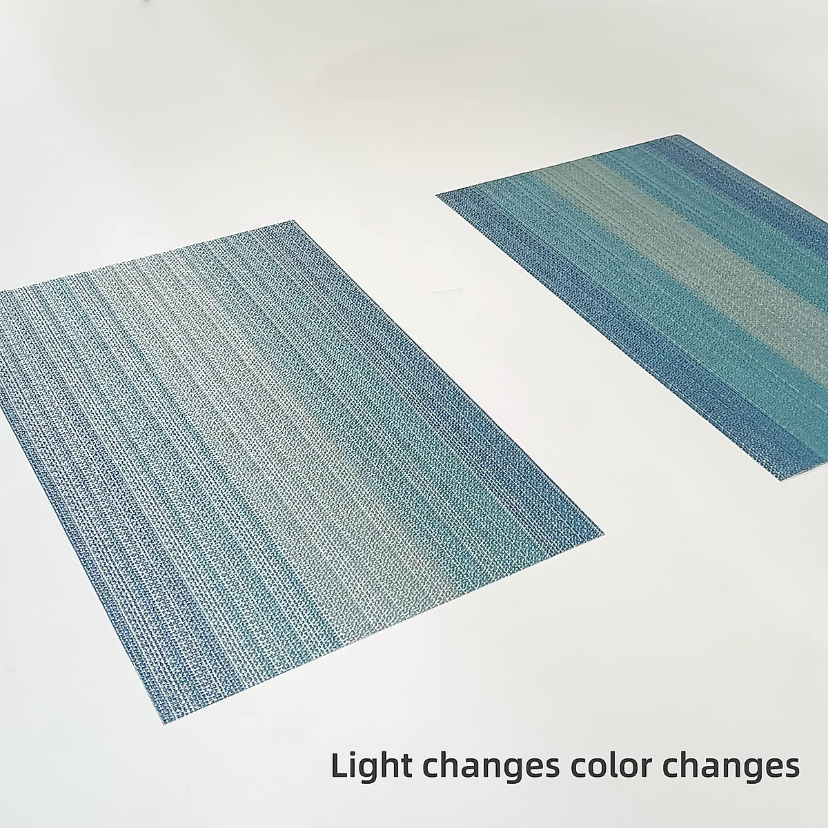 Canglifull Placemats Set of 4, Vinyl Woven Placemats, Beautiful Washable and Durable Non-Slip Table Placemats, Indoor/Outdoor Placemats (Blue, 4)