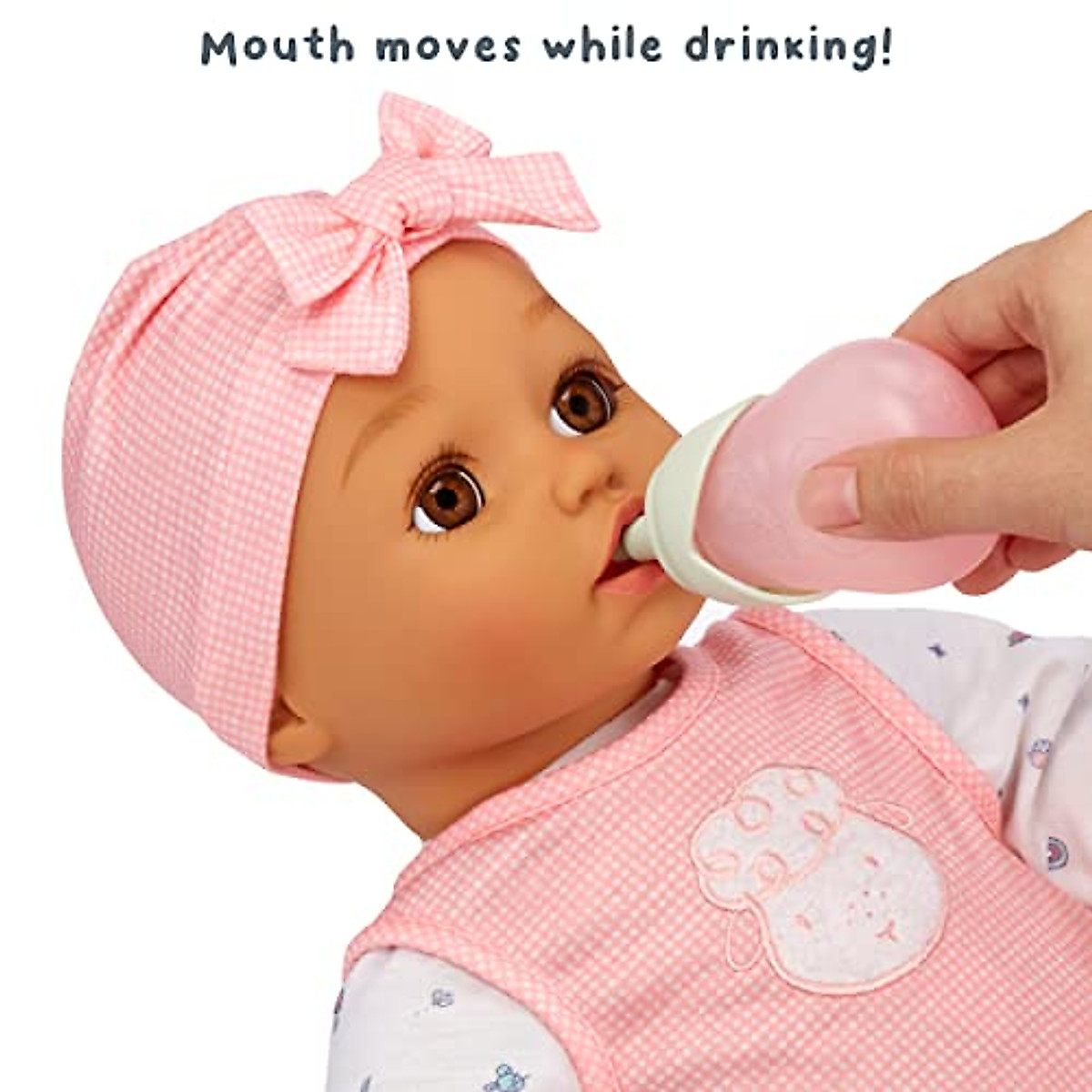 Baby Born My Real Baby Doll Ava - Light Brown Eyes: Realistic Soft-Bodied Baby Doll Ages 3 & Up, Sound Effects, Drinks & Wets, Mouth Moves, Cries Real Tears, Eyes Open & Close, Pacifier