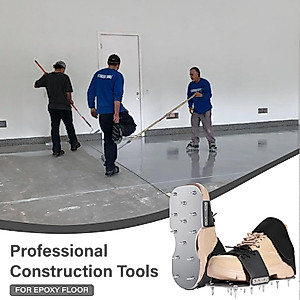 Leweio Epoxy Floor Spiked Shoes -Metal Plate Gunite Spiked Screeding Shoes with 3/4” Short Spikes Perfect For Epoxy Resin