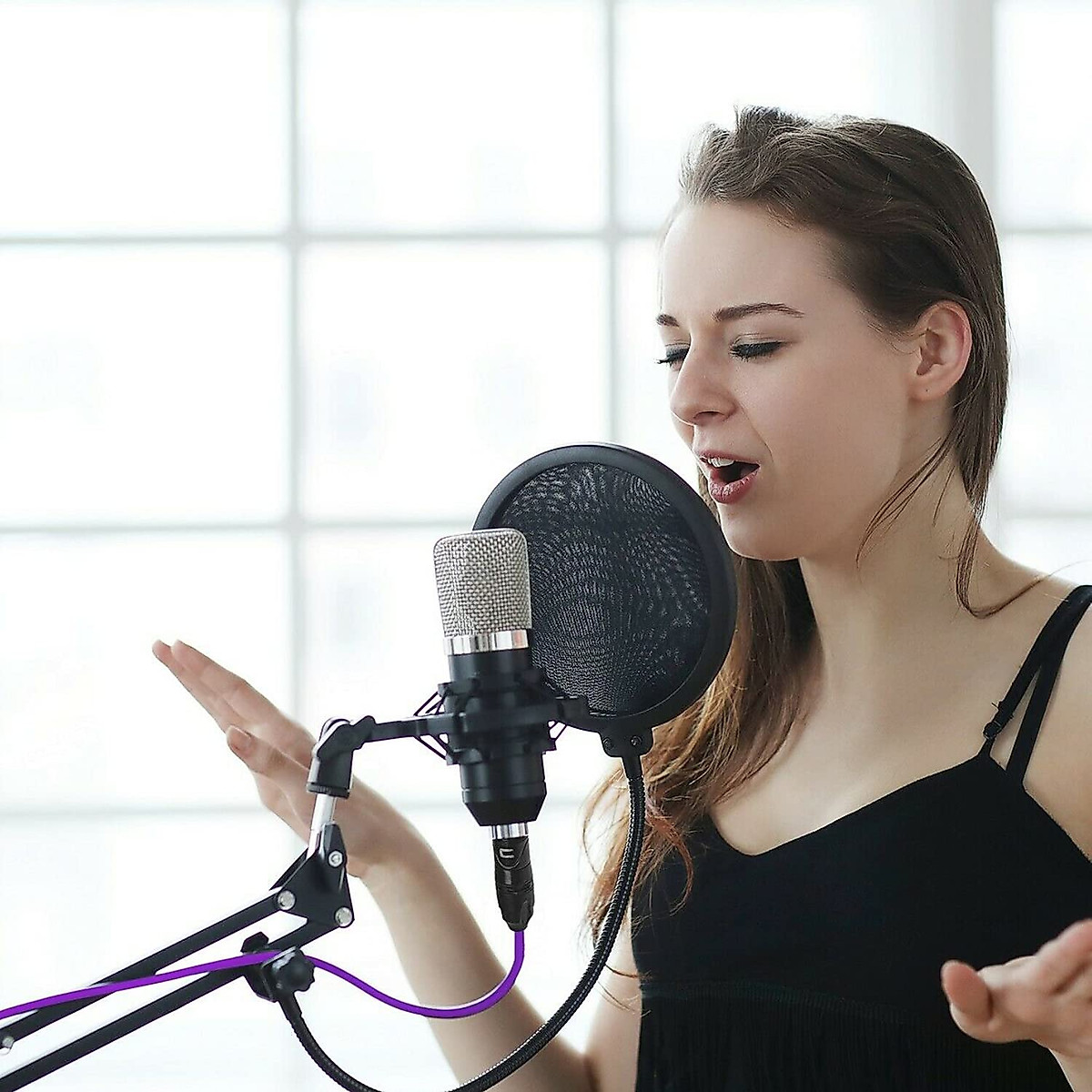 Balanced XLR Cable Female to XLR Female - 5 Feet Pink - Pro 3-Pin Microphone Connector for Powered Speakers, Audio Interface or Mixer for Live Performance & Recording