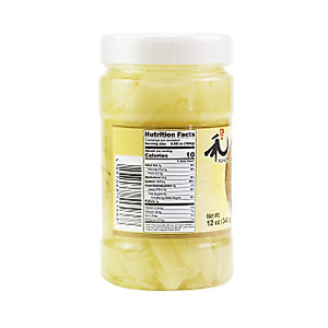 YUHO Pickled Sushi Ginger 24 Oz Japanese White Gari Sushi Ginger Fat Free, Sugar Free, Kosher, BRC, No MSG, Low cal – 2 Jars of 12 oz